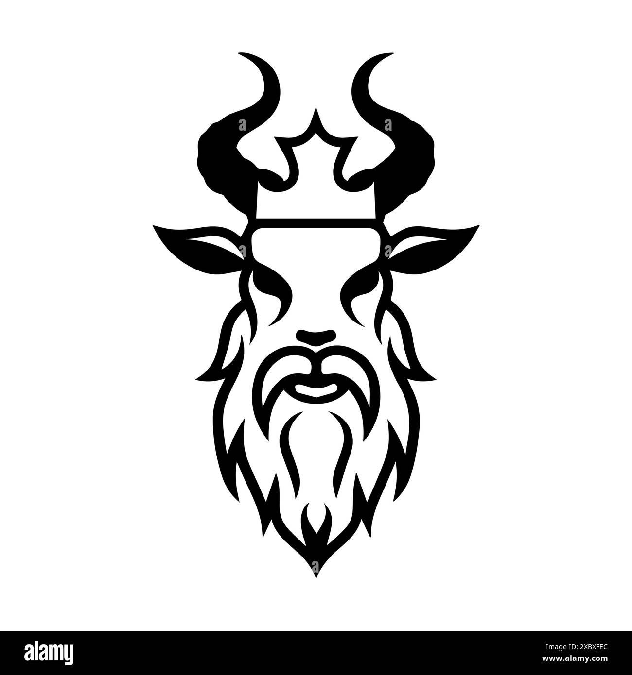 Goat King logo or modern line icon. Vector line art and icon design ...