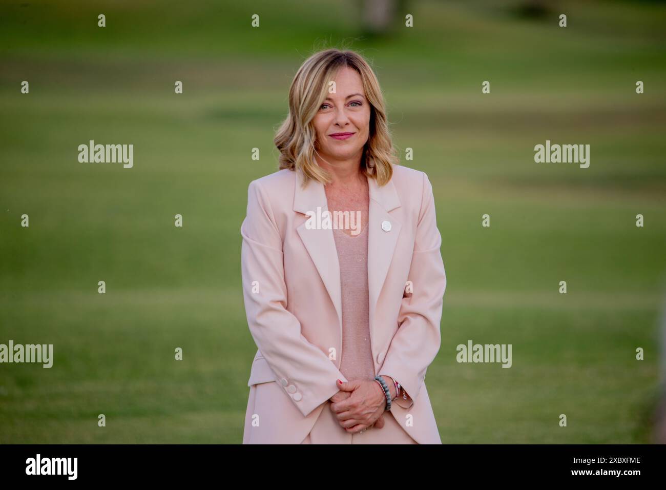 June 13, 2024, Brindisi, Puglia Region, Italy: The portrait of Prime ...