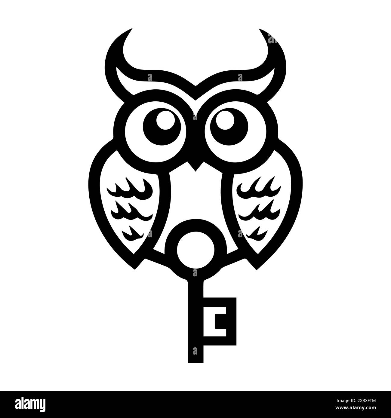 Owl Key logo or modern line icon. Vector line art and icon design with ...