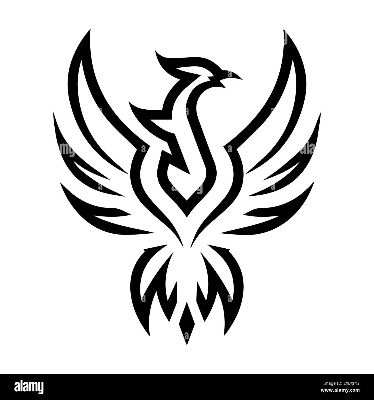 Phoenix logo or modern line icon. Vector line art and icon design with ...