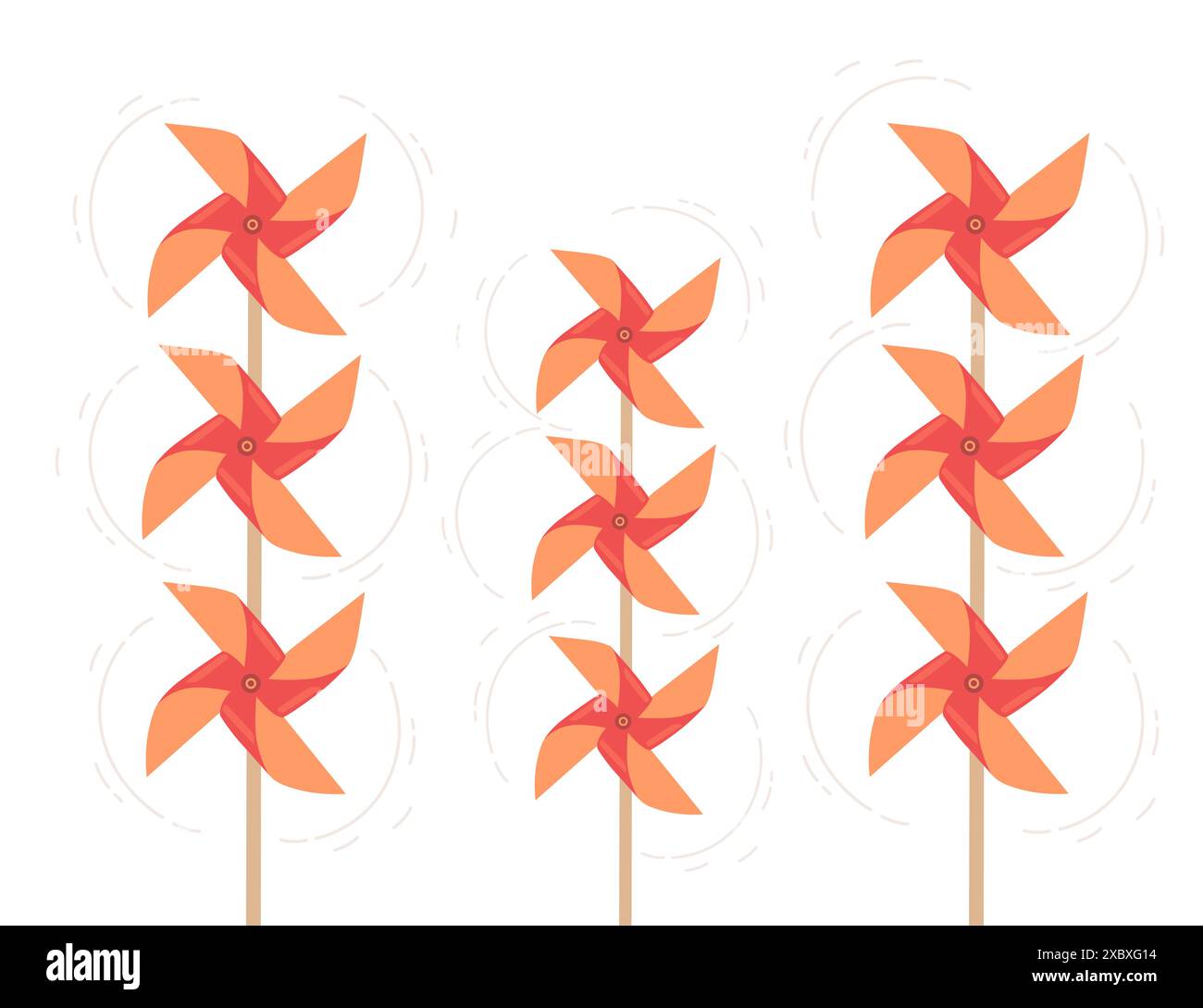 Colorful pinwheel toy vector illustration isolated on white background ...