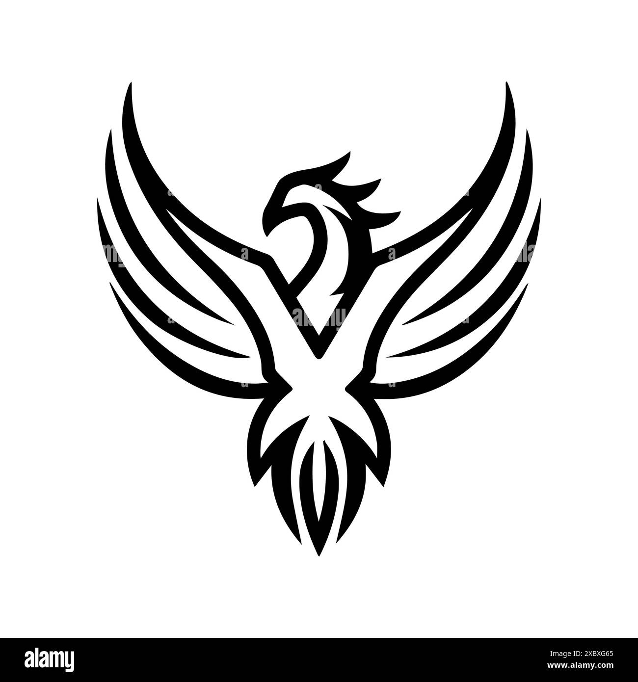 Phoenix logo or modern line icon. Vector line art and icon design with ...