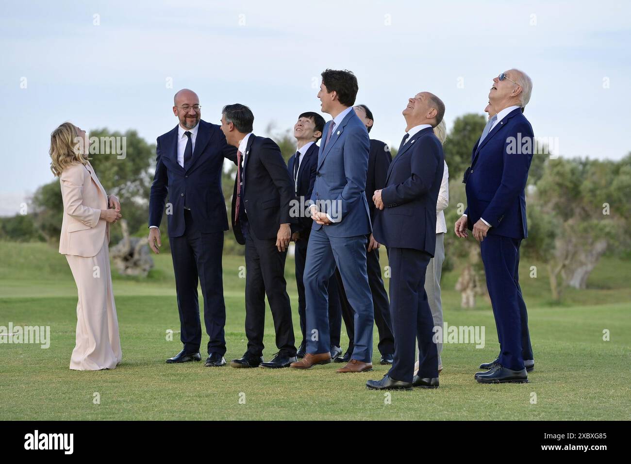 Toasts, . 13th June, 2024. G7 leaders observe the performance of ...