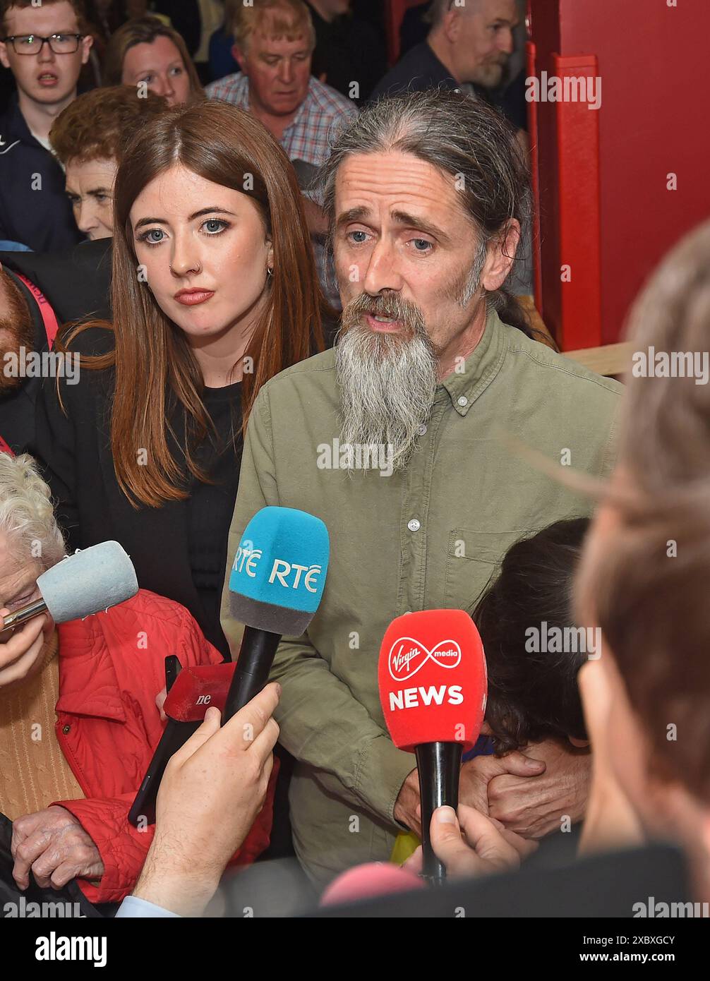 Luke 'Ming' Flanagan speaking to the media after being elected at TF ...