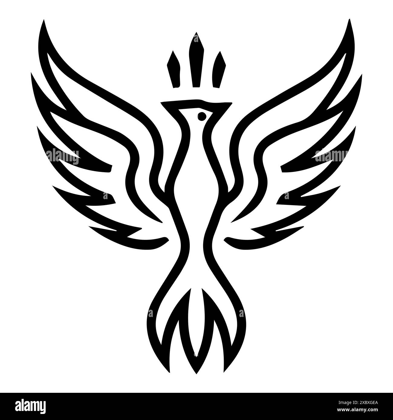Phoenix logo or modern line icon. Vector line art and icon design with ...