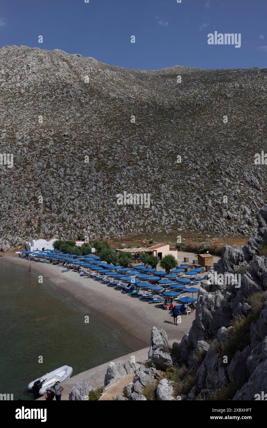 Pedi beach area on Symi Island of the Dodecanese island group, where ...