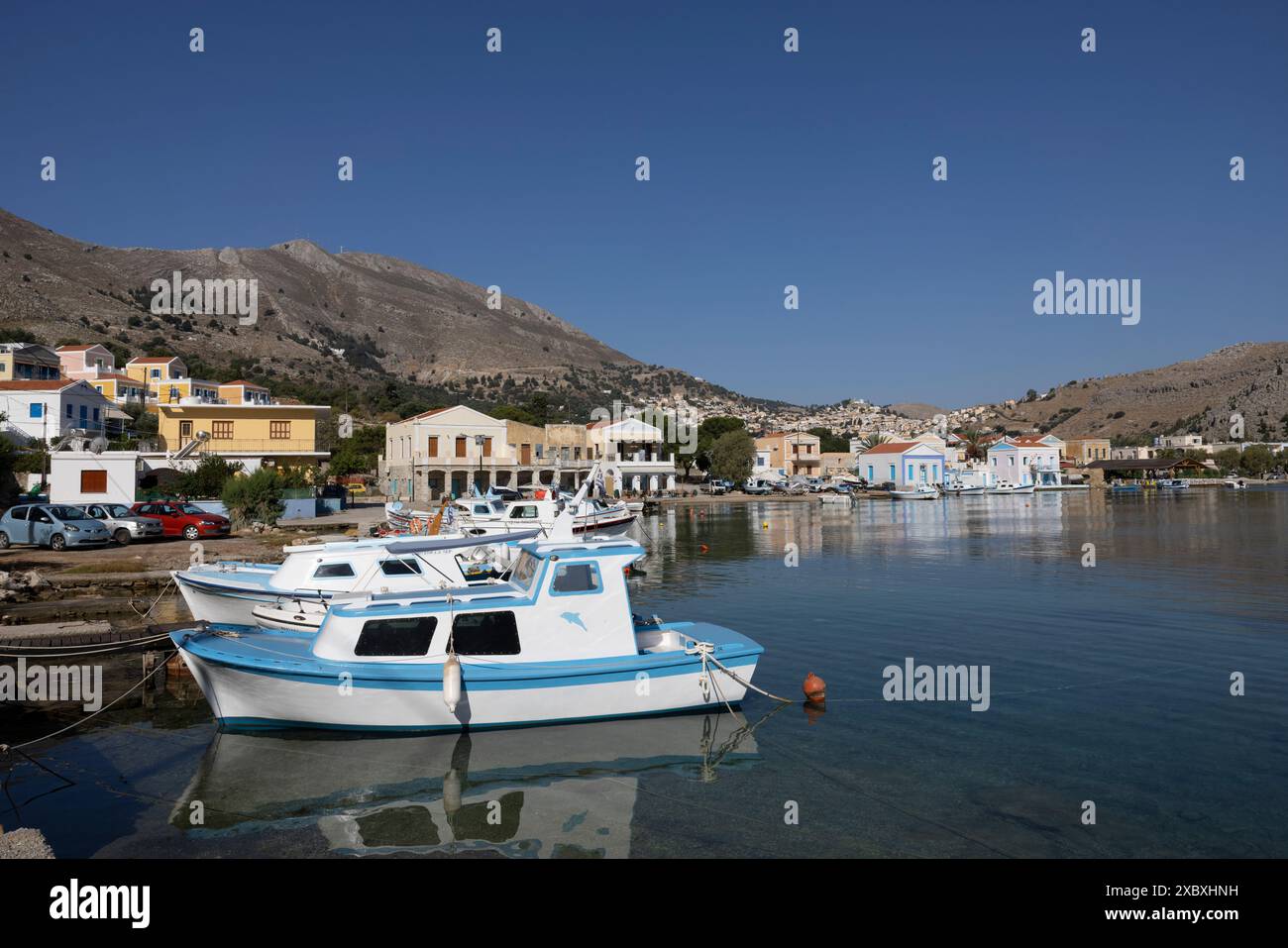 Pedi beach area on Symi Island of the Dodecanese island group, where ...