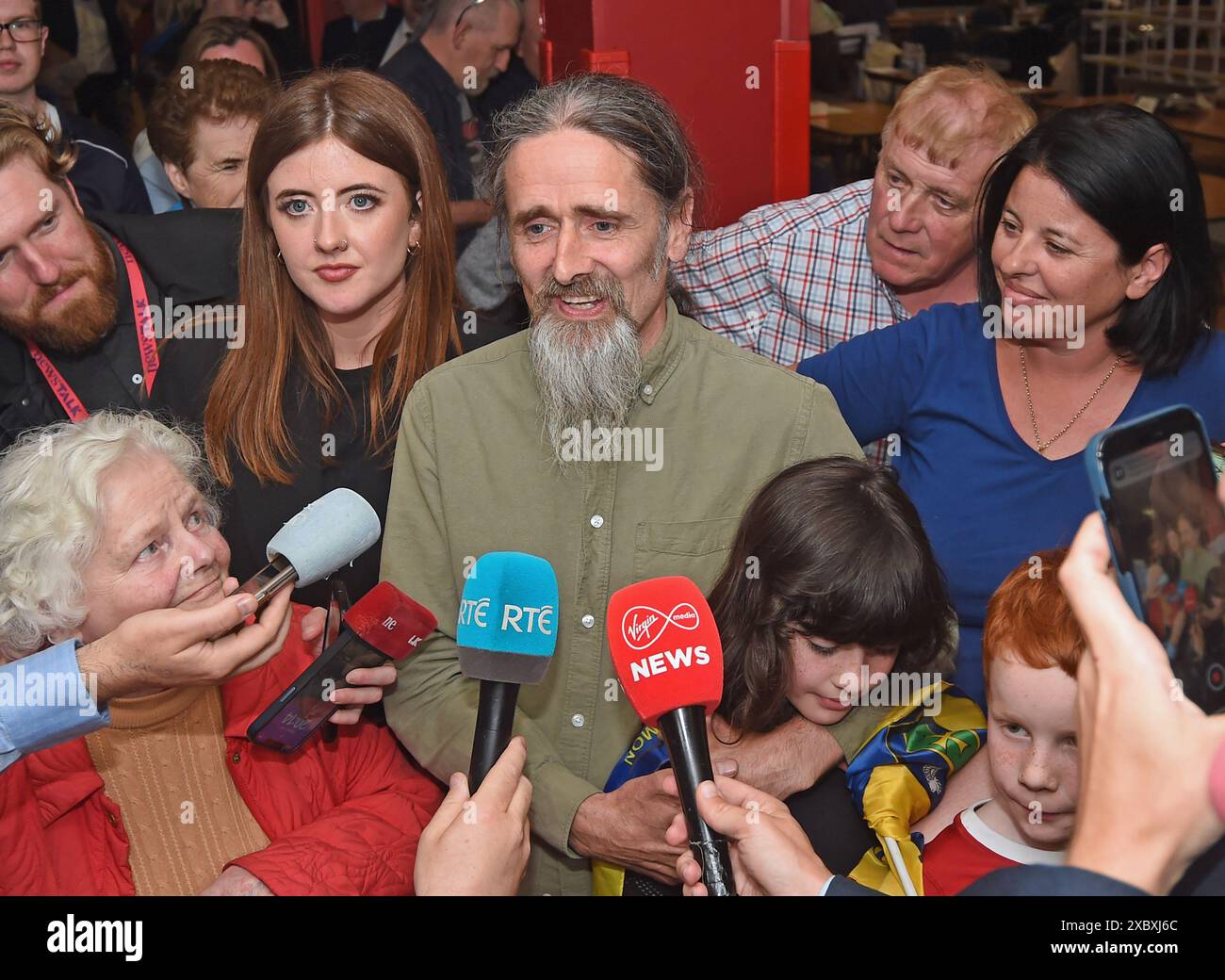 Luke 'Ming' Flanagan speaking to the media after being elected at TF ...