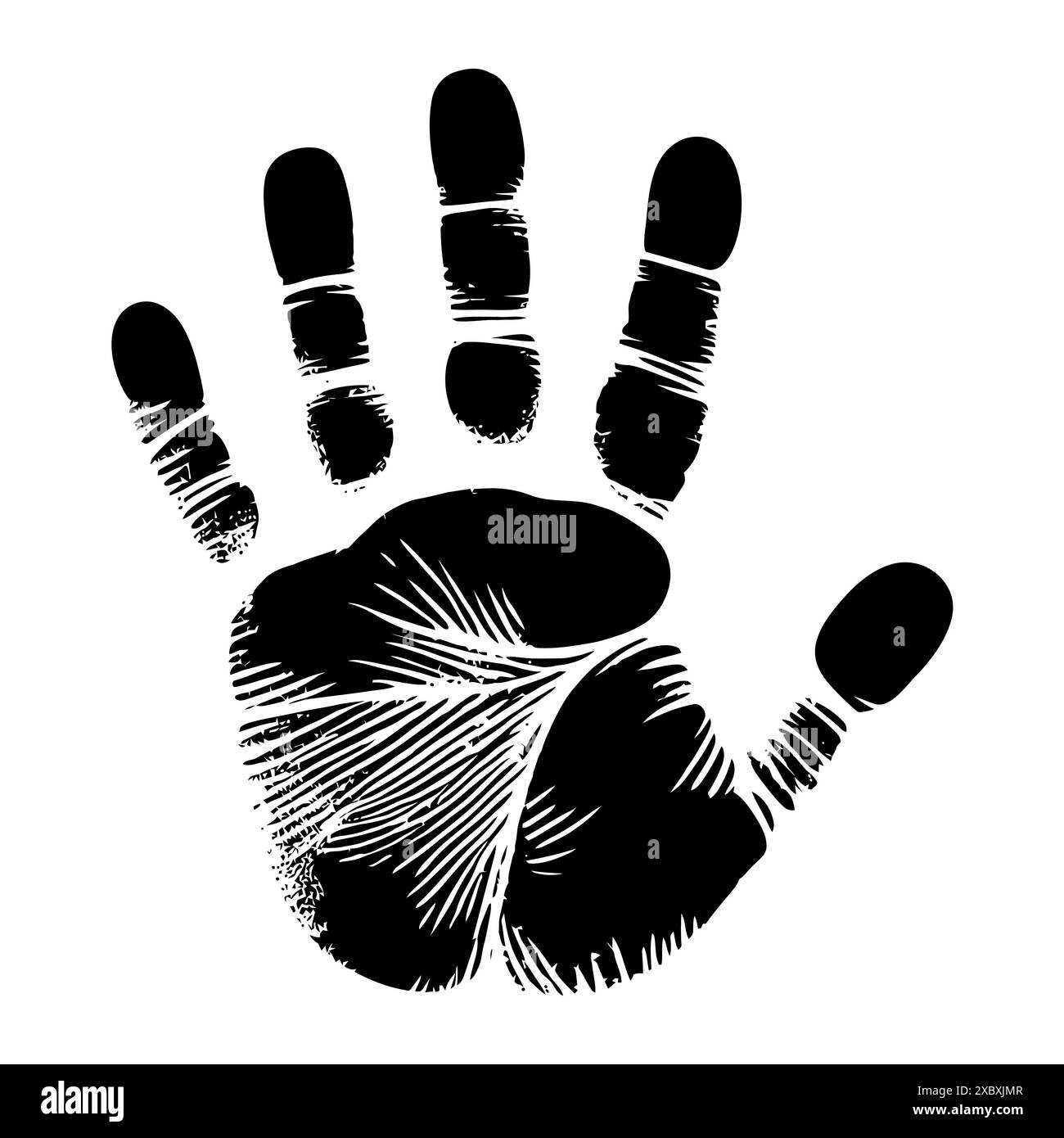 Hand palm print isolated on white background. Creative paint hands ...