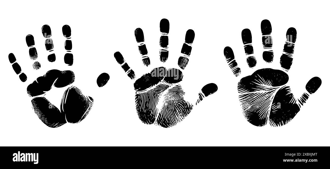 Hand palm print isolated on white background. Creative paint hands ...