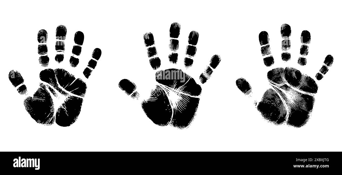Hand palm print isolated on white background. Creative paint hands ...