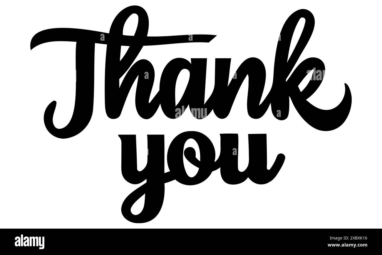 Thank you greeting card calligraphy black text . Invitation print ...