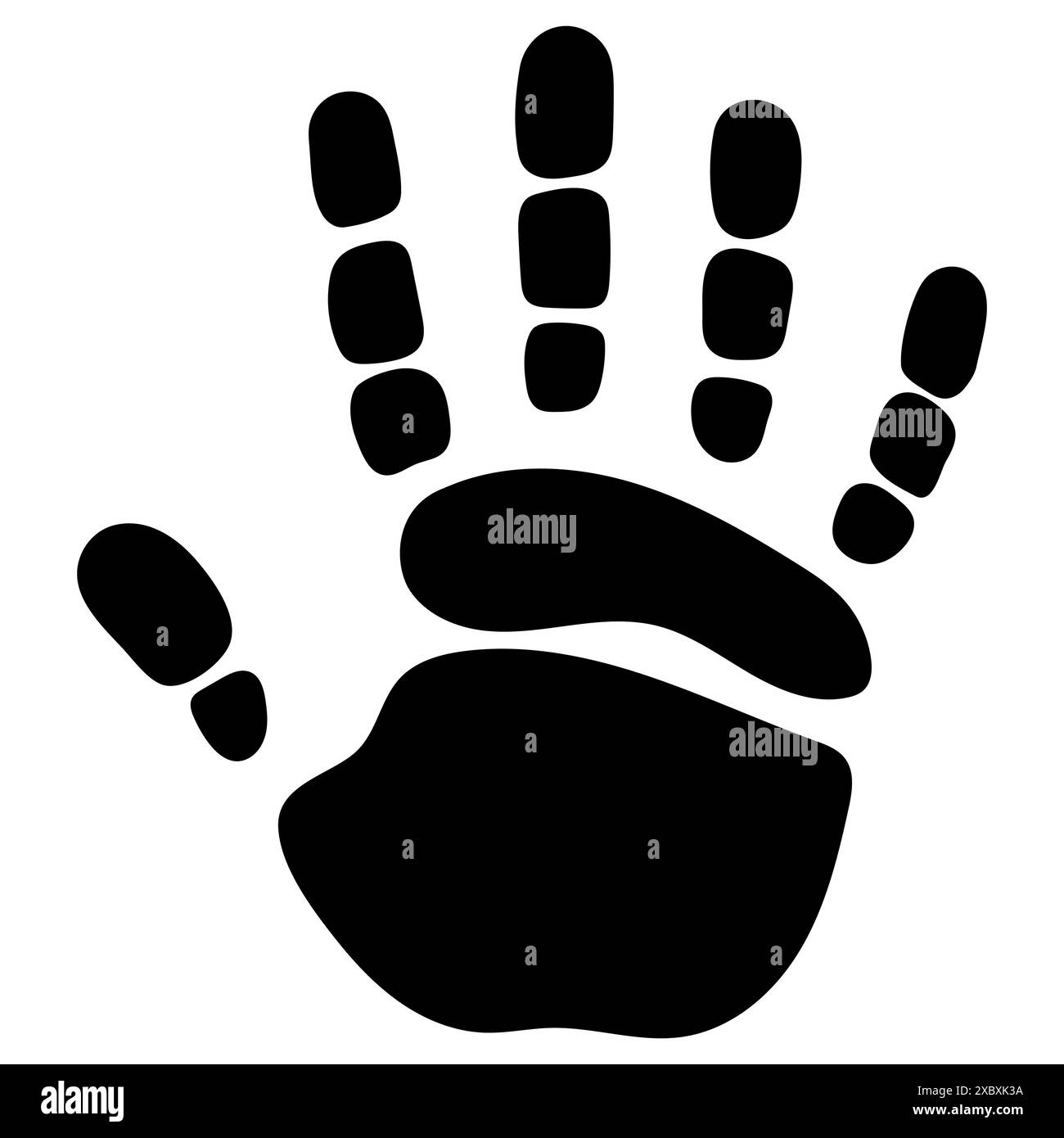 Hand palm print isolated on white background. Creative paint hands ...