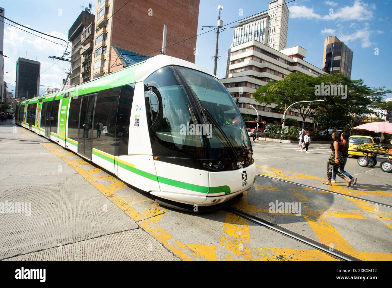 Medellin, Antioquia - Colombia - February 25, 2023. The tram has a ...
