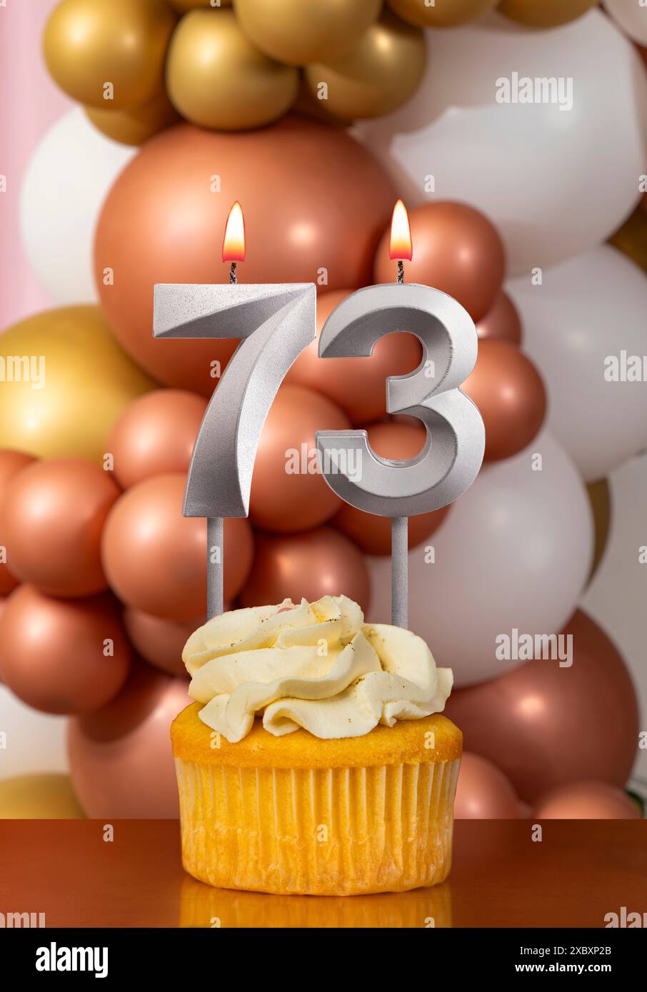 Birthday candle number 73 flame hi-res stock photography and images - Alamy