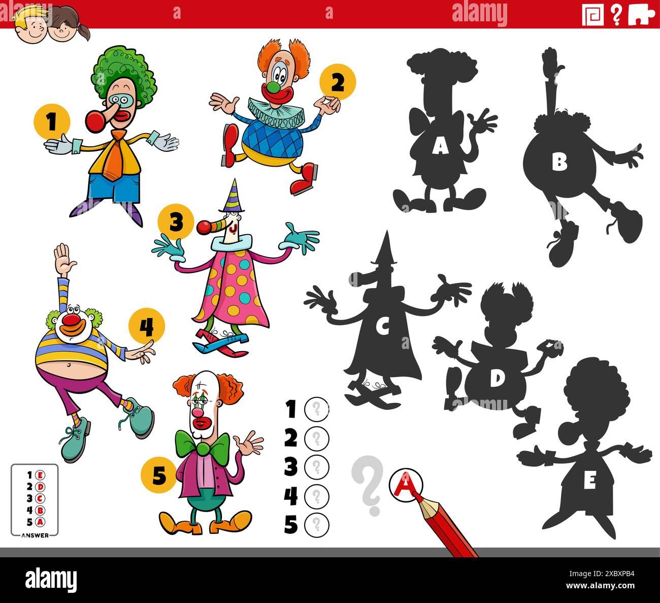 Cartoon illustration of finding the right shadows to the pictures ...