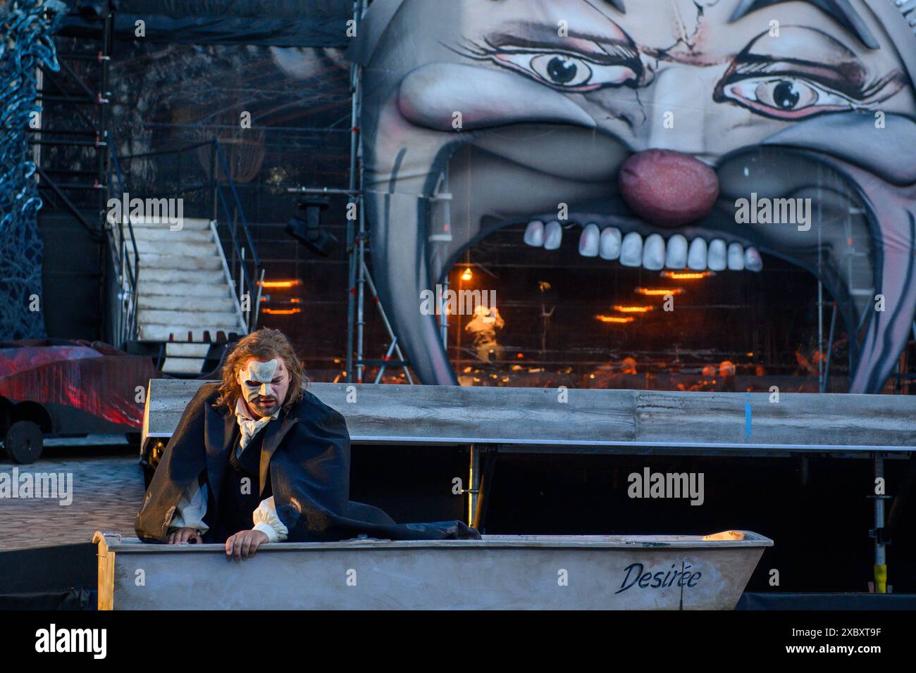 13 June 2024, Saxony-Anhalt, Magdeburg: Patrick Stanke as the Phantom ...