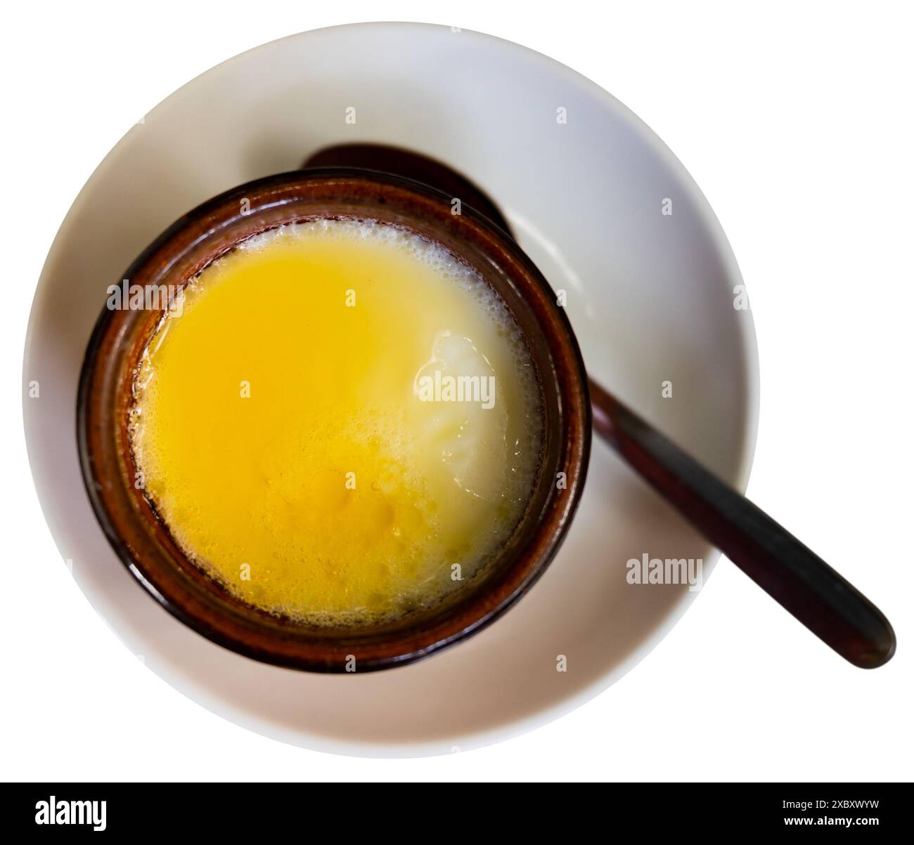 Clay pot contains fermented milk curd with honey Stock Photo - Alamy