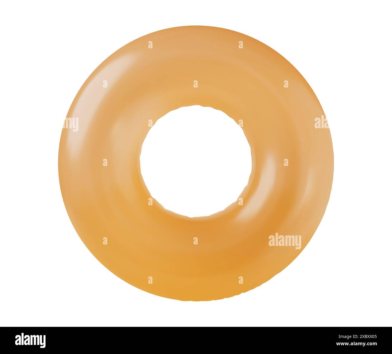 Orange Inflatable circle on isolated background. Swim ring, water donut ...