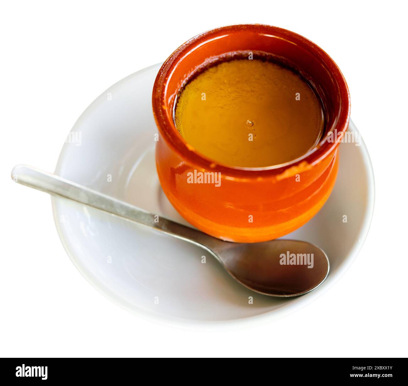 Clay pot contains fermented milk curd with honey Stock Photo - Alamy