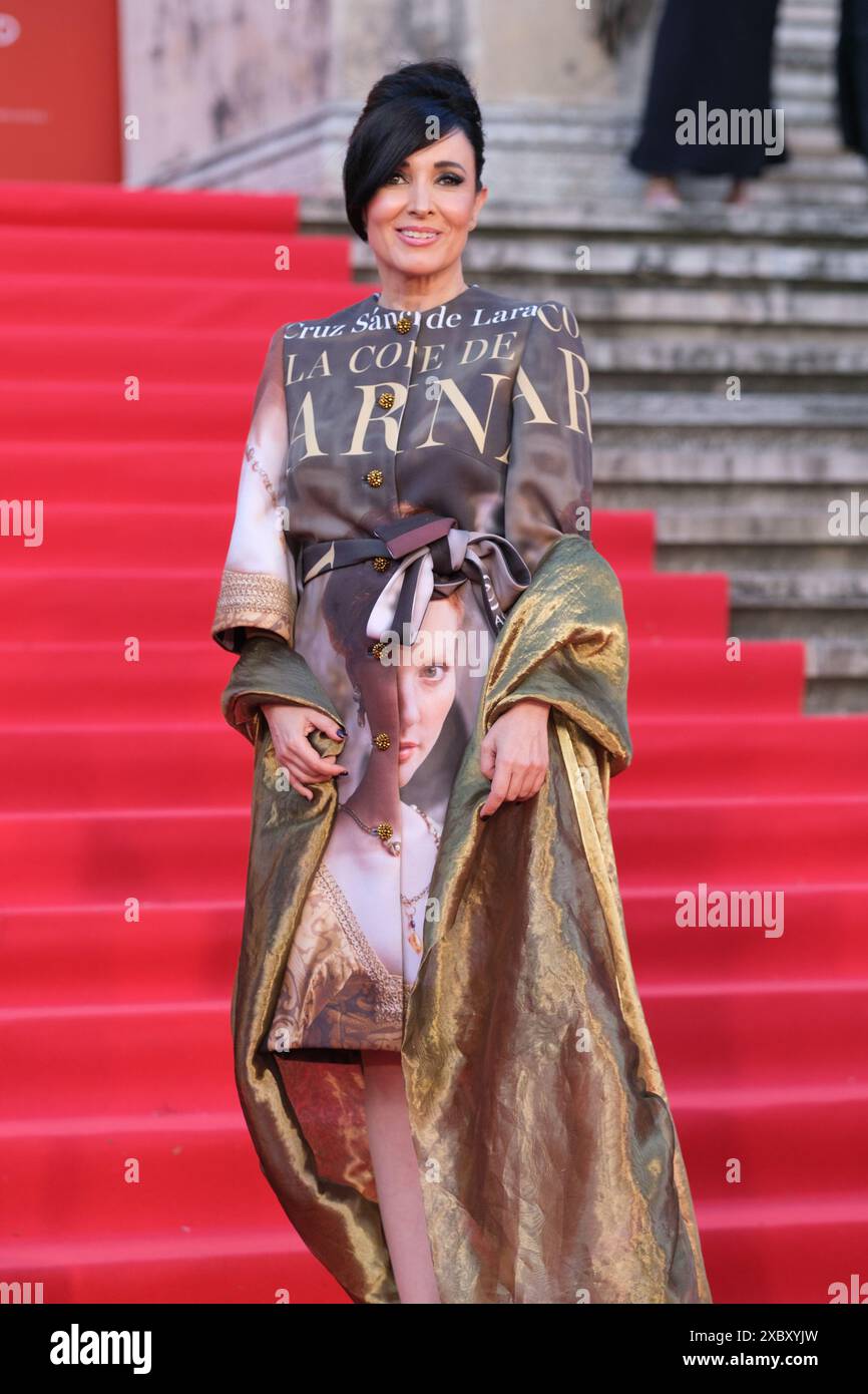 Cruz Sanchez de Lara attend the red carpet of the Spanish Fashion ...