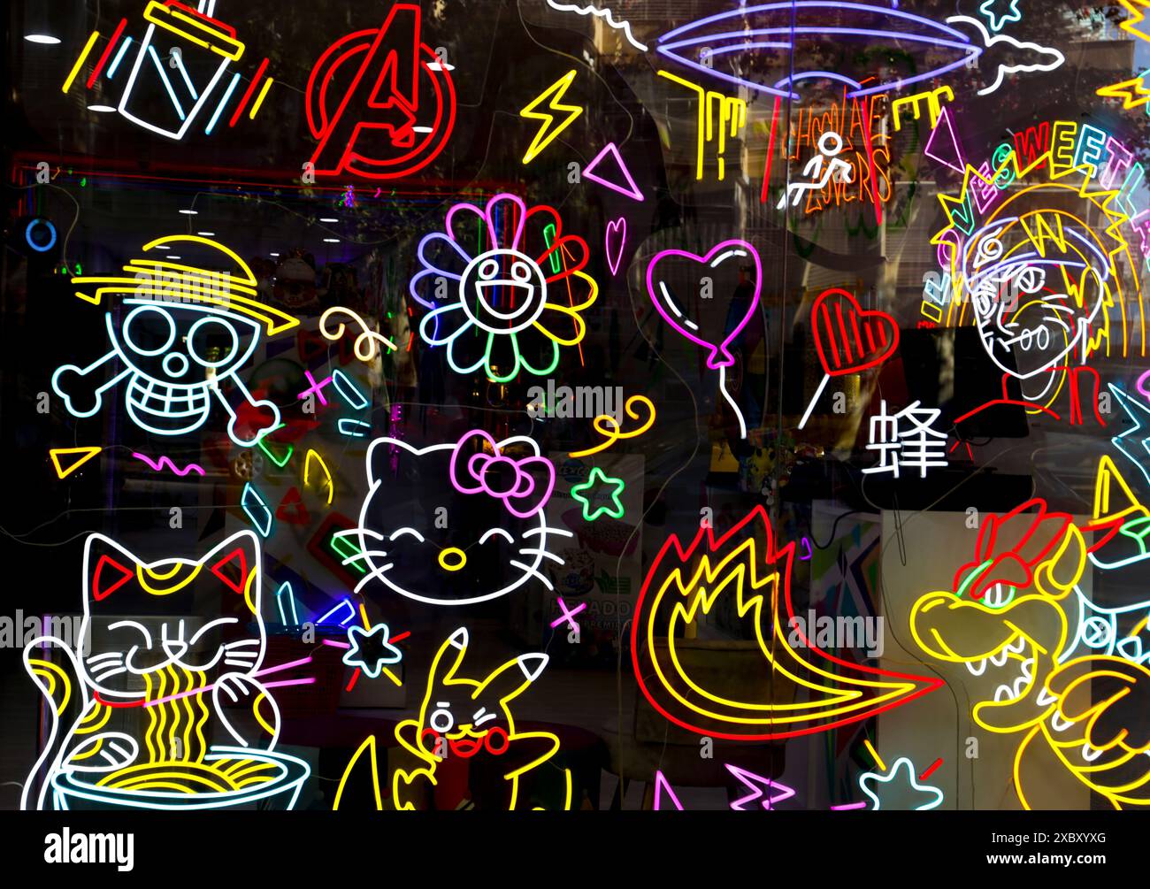 Benidorm, Alicante, Spain- April 8, 2024: Background with colorful ...