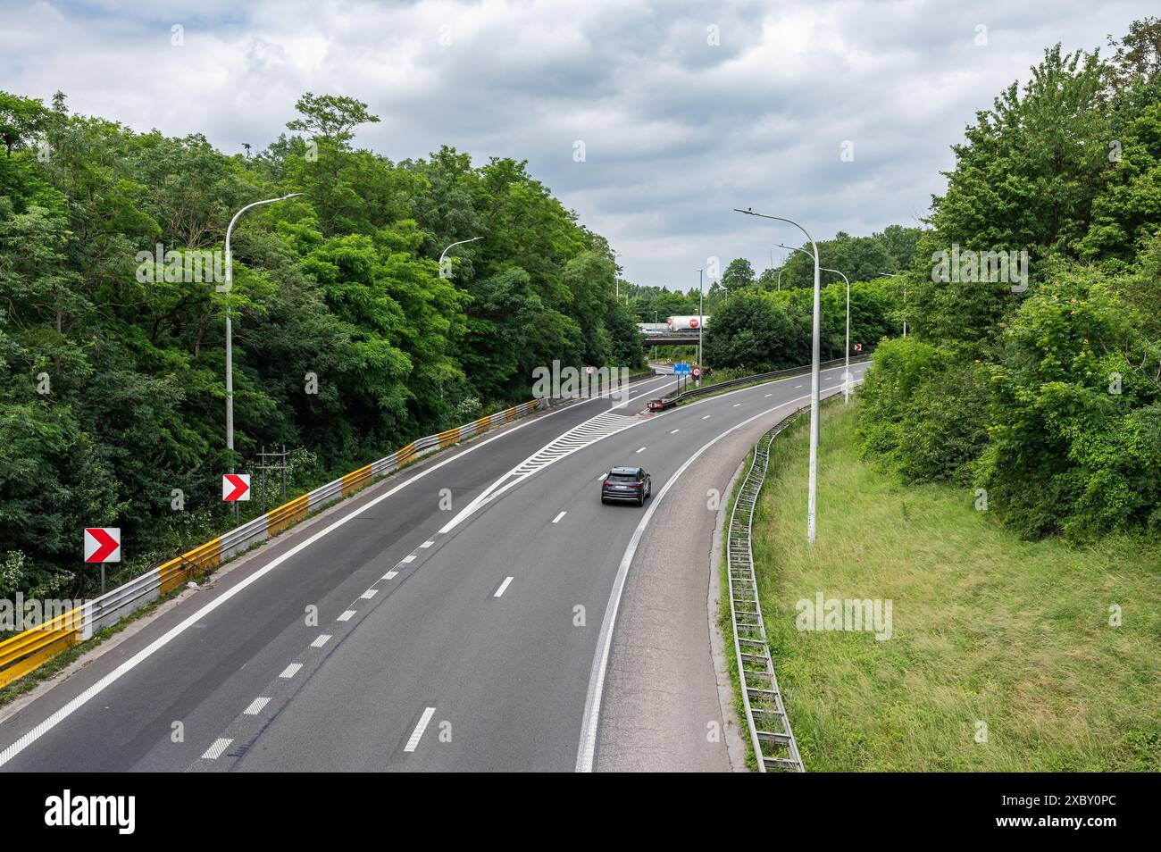Diegem, Flanders, Belgium - June 8, 2024 - Traffic at an intersection ...