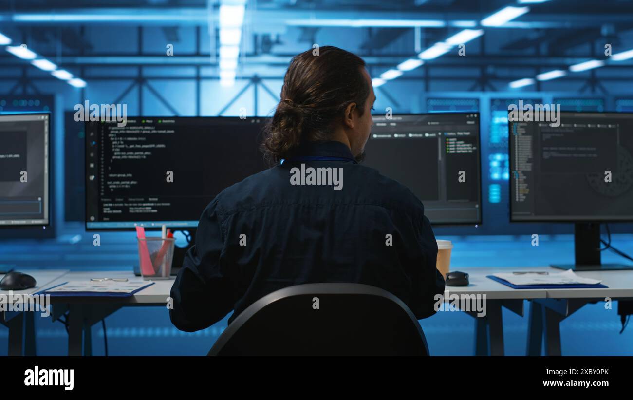 Admin in data center drinking hi-res stock photography and images - Alamy