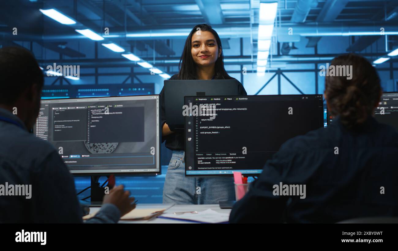 Joyous data center team leader hi-res stock photography and images - Alamy