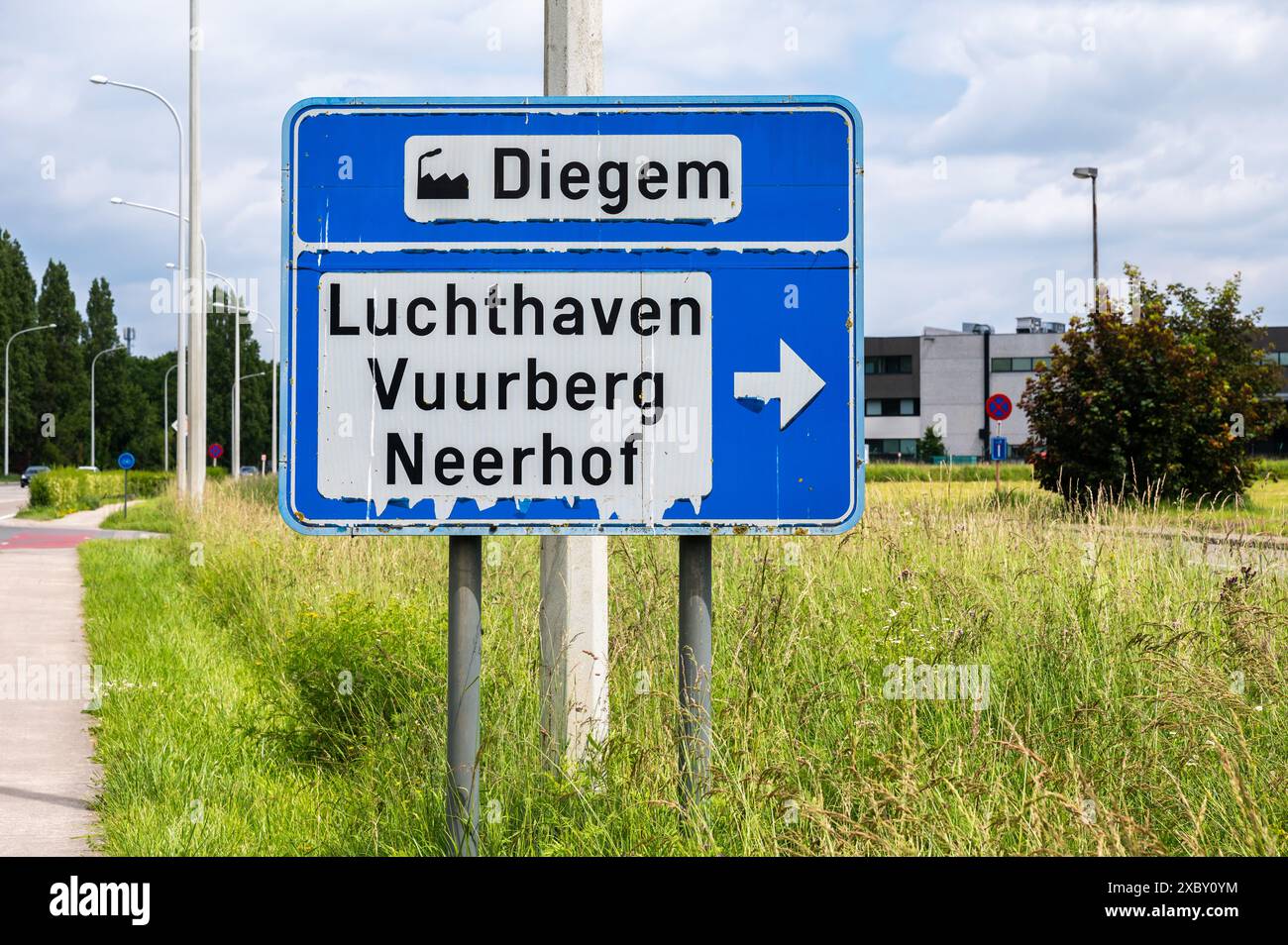 Diegem, Flanders, Belgium - June 8, 2024 - Direction sign at the ...