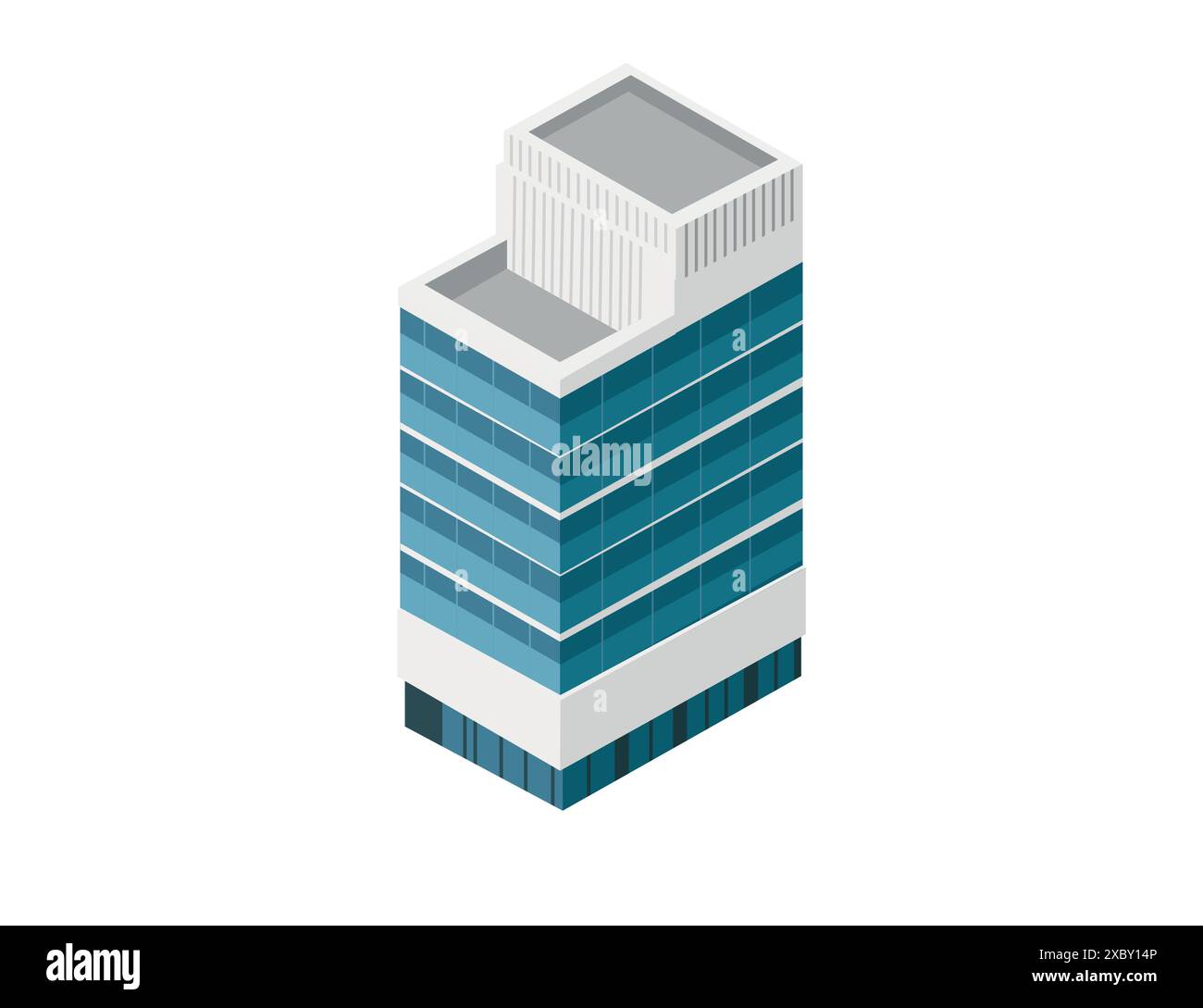 vector isometric hotel, apartment, school, or skyscraper building ...