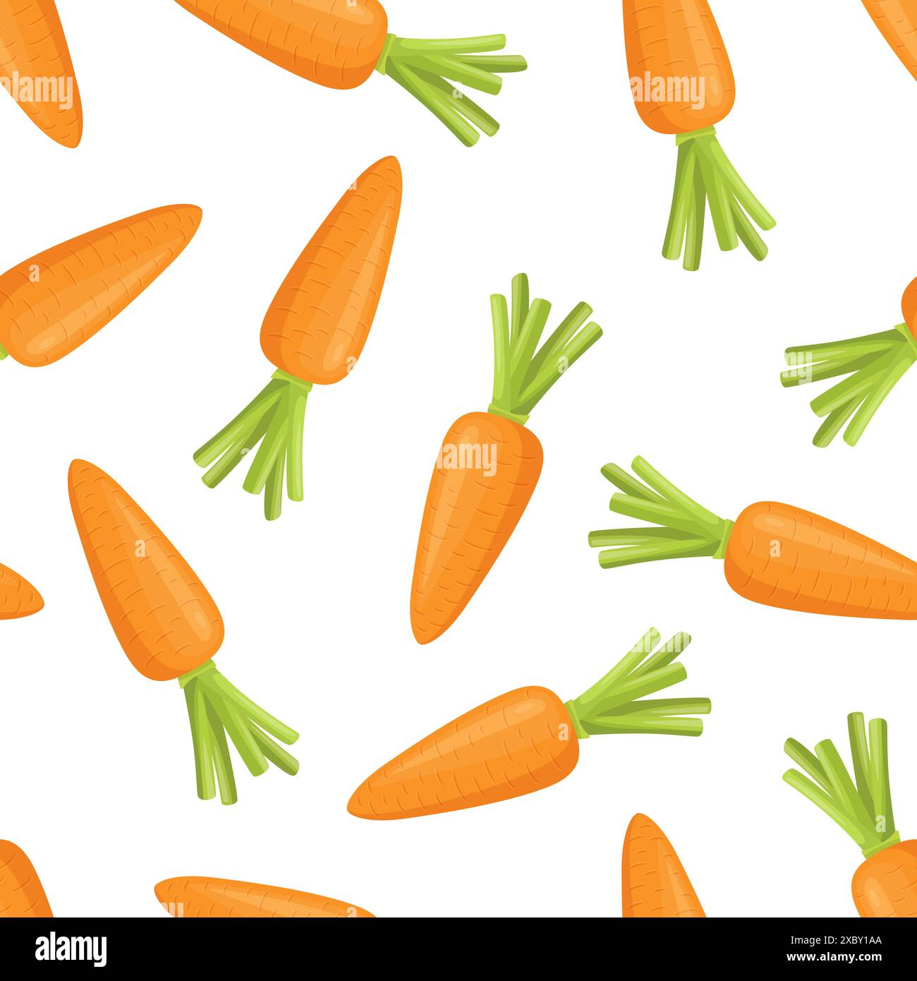 Vector Seamless Cute Pattern Cartoon Flat Carrots on White Background ...