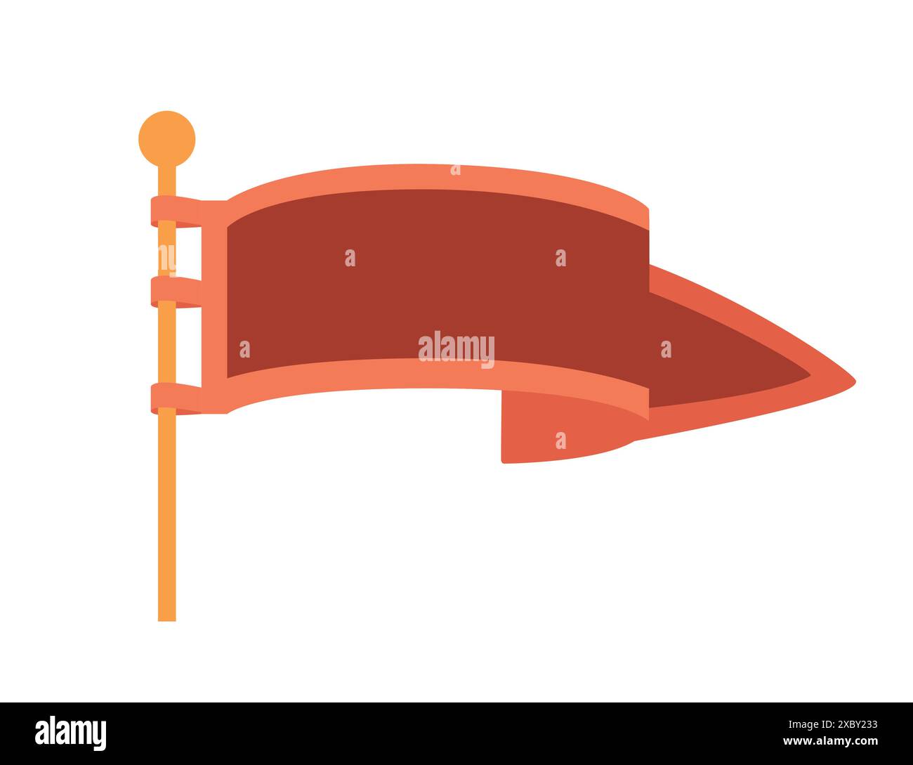 Red flag waving in wind camping reach vector illustration isolated on ...