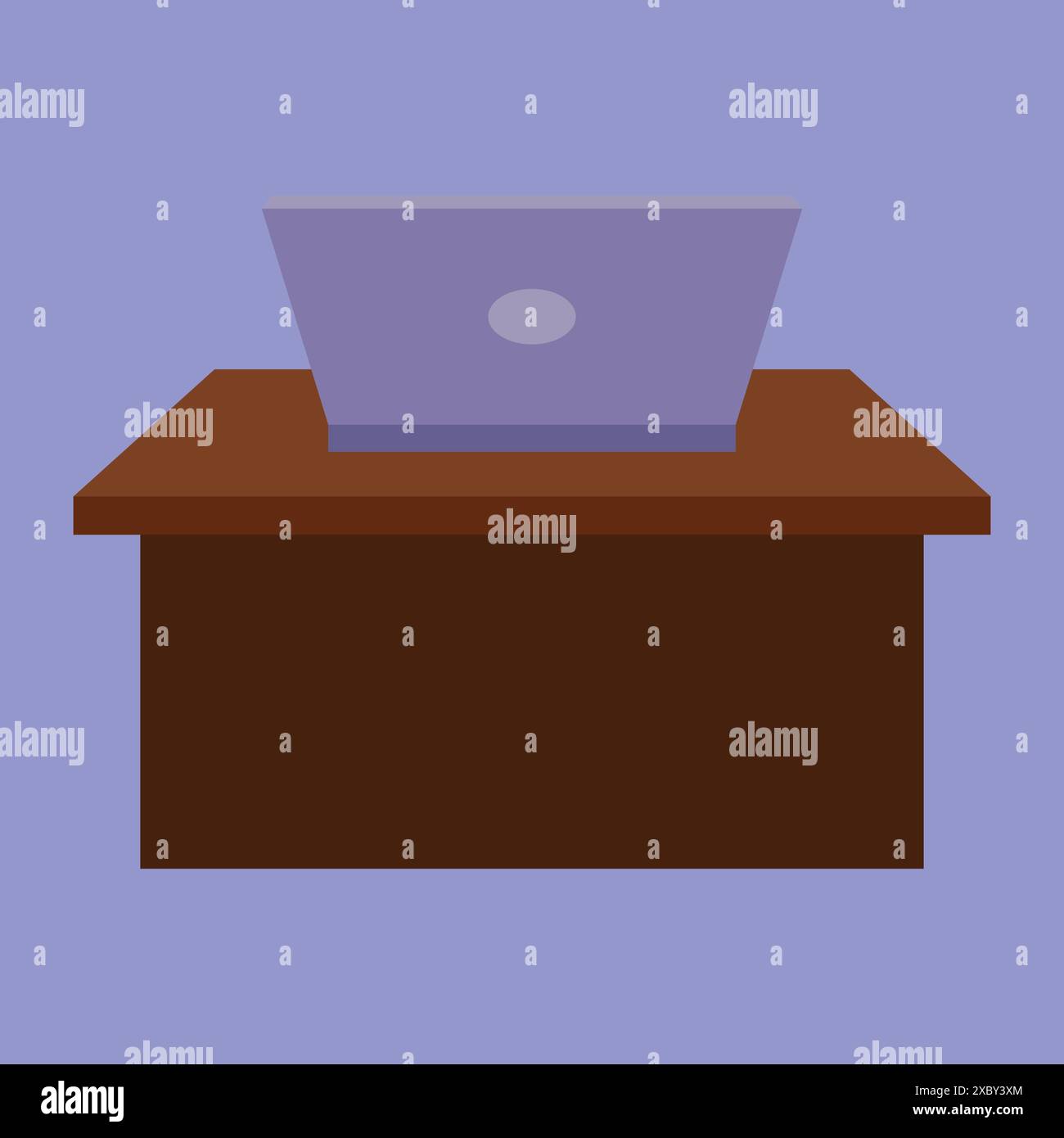 Office Desk Icon Vector. Office Desk Laptop vector illustration. Work ...