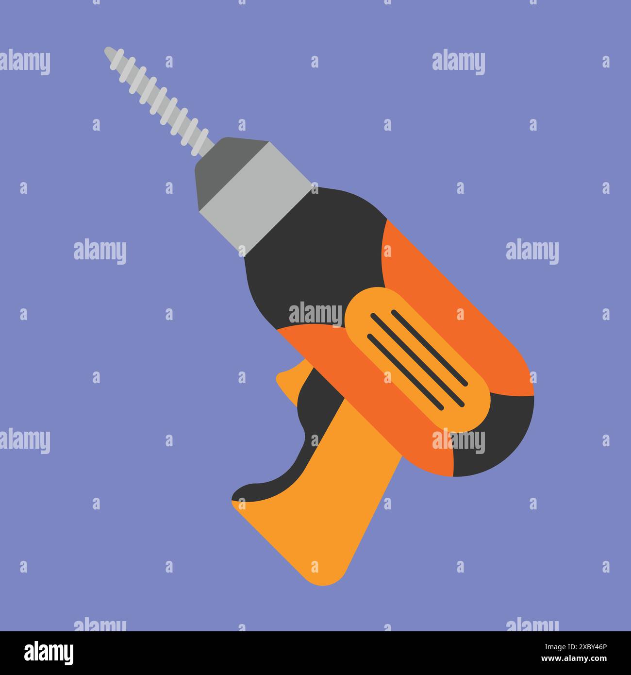 Electric drill Machine vector Illustration. Drill machine icon with Bit ...