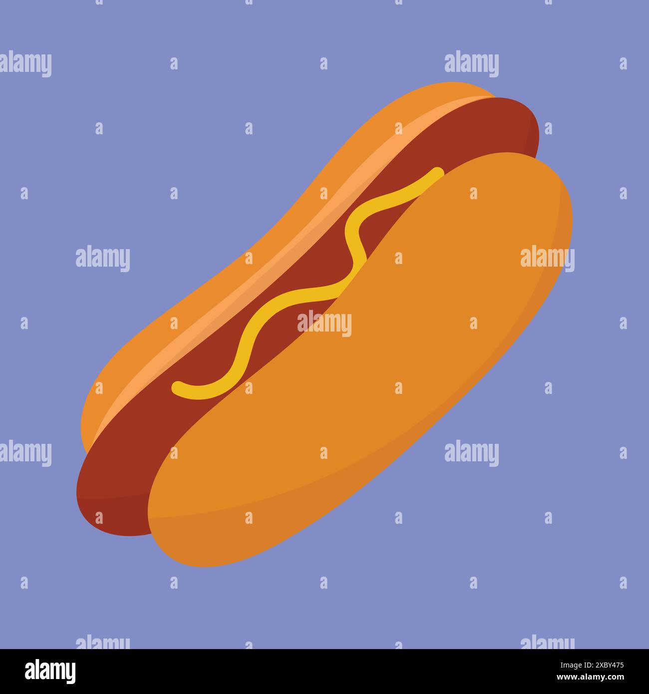 White hotdog sandwich mustard icon Stock Vector Images - Alamy