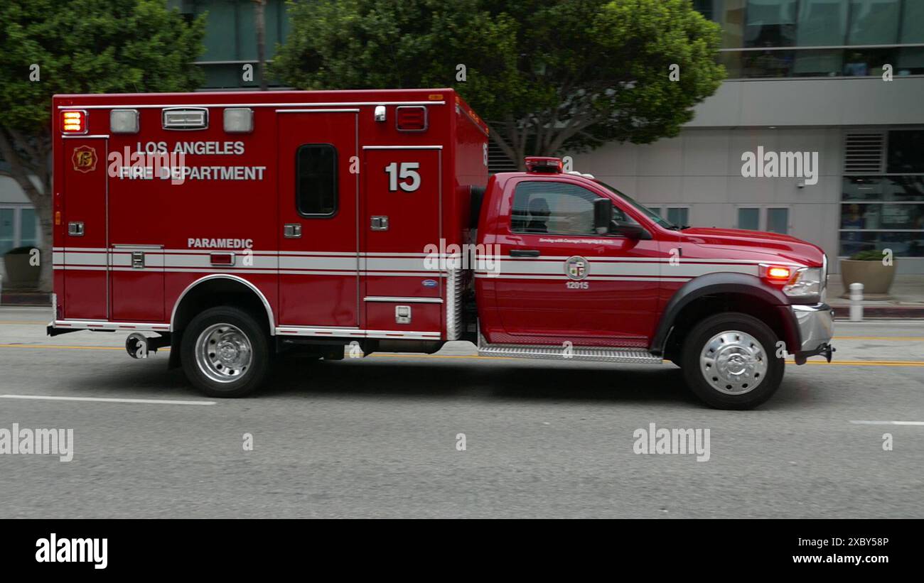Los Angeles, California, USA 12th June 2024 Los Angeles Fire Department ...