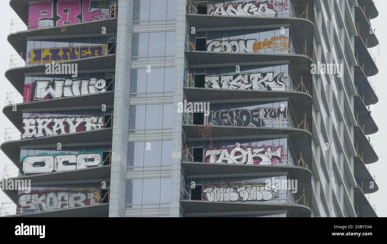 Los Angeles, California, USA 12th June 2024 Graffiti Towers, Graffiti ...