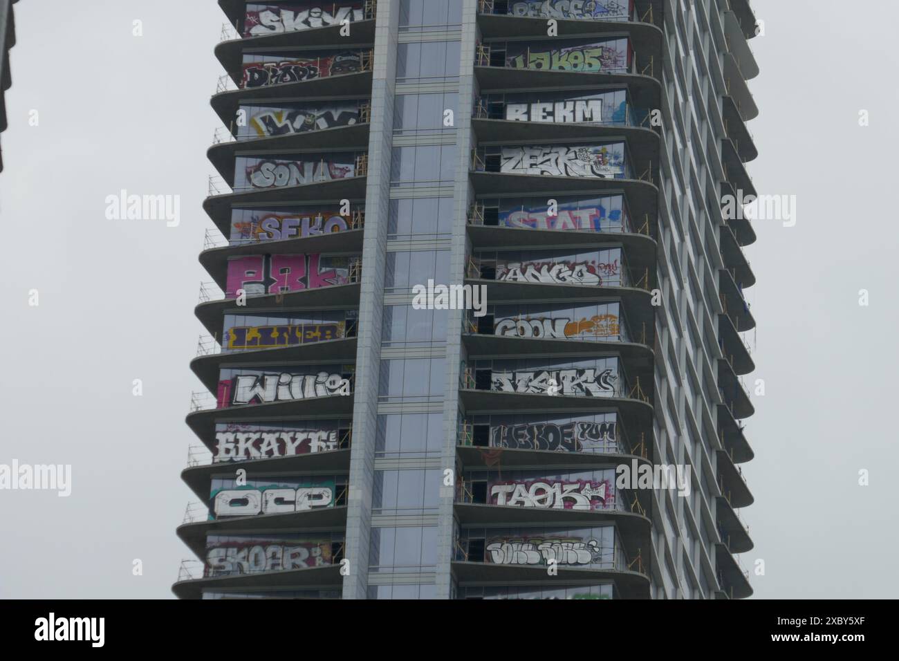 Los Angeles, California, USA 12th June 2024 Graffiti Towers, Graffiti ...