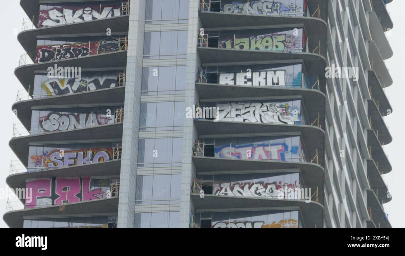 Los Angeles, California, USA 12th June 2024 Graffiti Towers, Graffiti ...