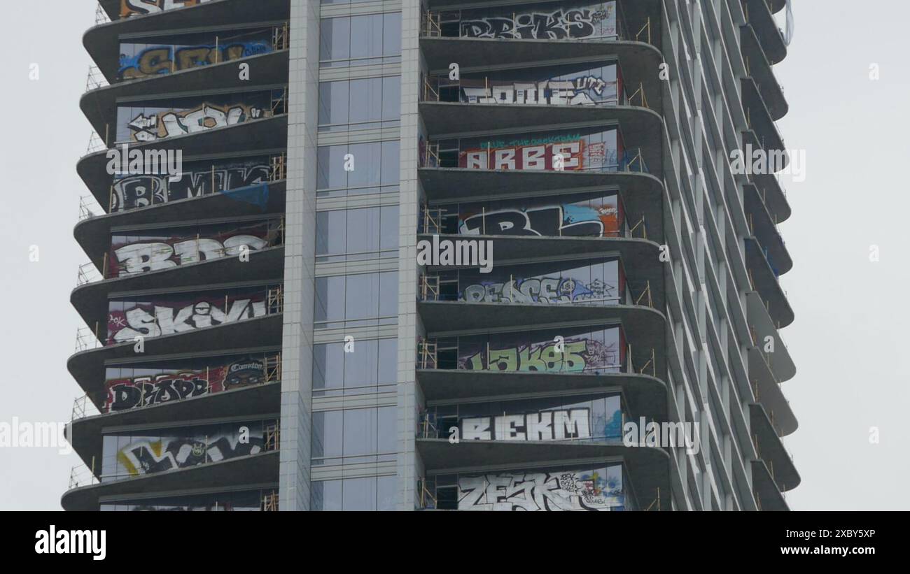 Los Angeles, California, USA 12th June 2024 Graffiti Towers, Graffiti ...