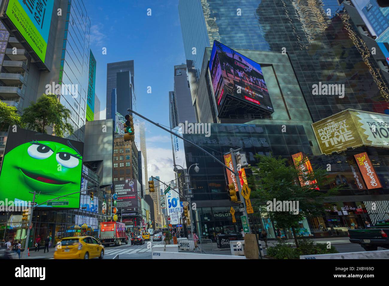Beautiful view of Times Square in New York City with vibrant billboards ...