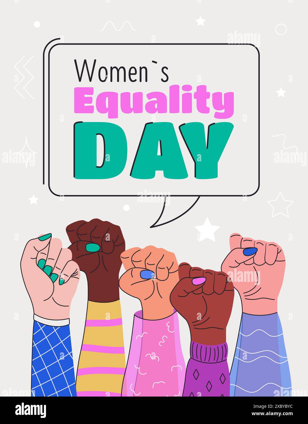Womens Equality Day Banner with Female Hands Stock Vector Image & Art ...