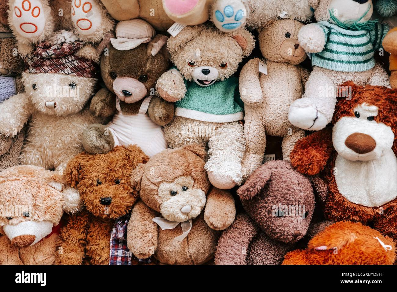 Teddy bears.Soft toys in brown, white, beige and gray shades. .Symbol ...