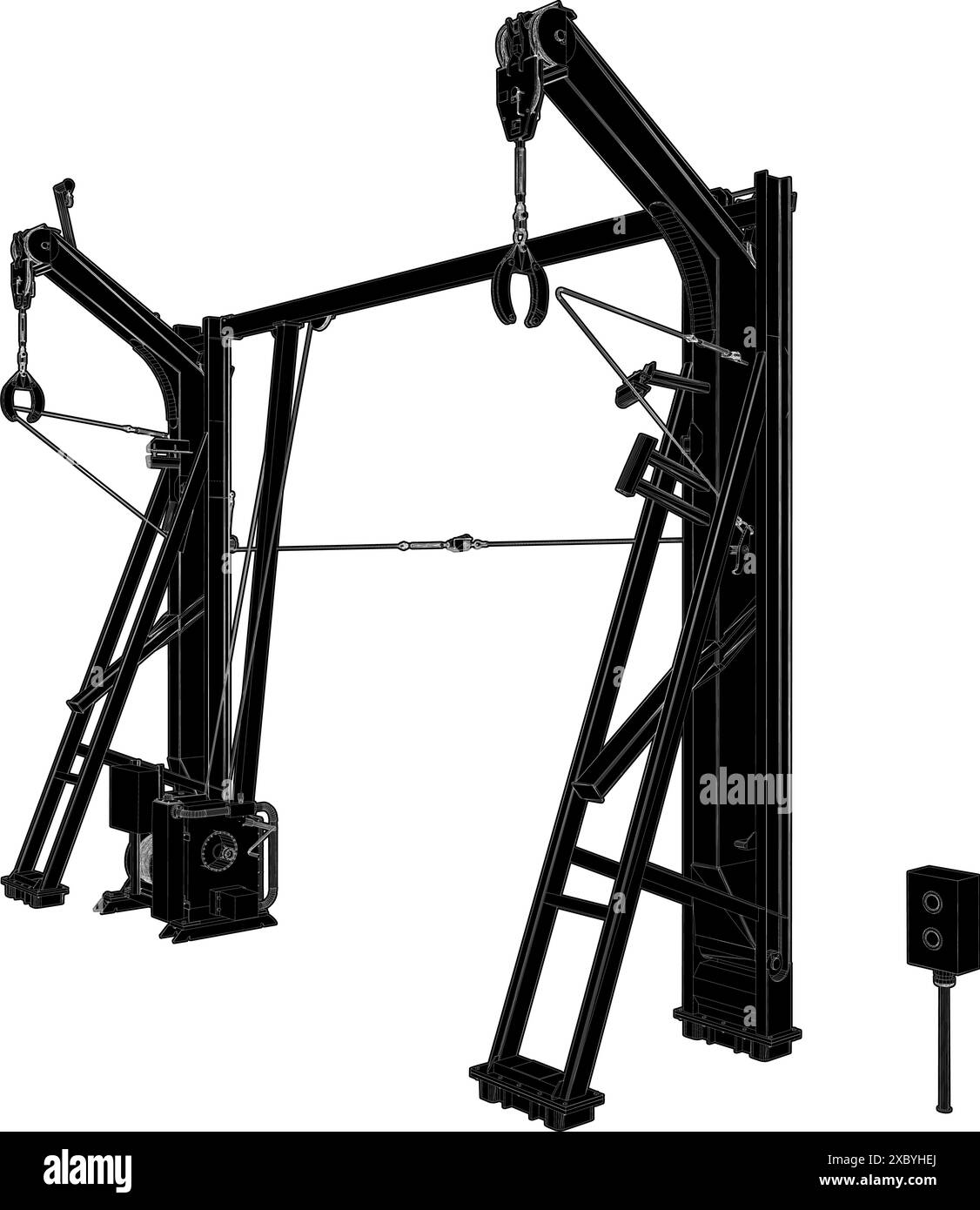 Lifting Boat Crane Vector. Industrial And Construction Equipment ...