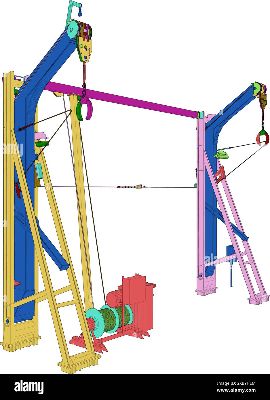 Lifting Boat Crane Vector. Industrial And Construction Equipment ...