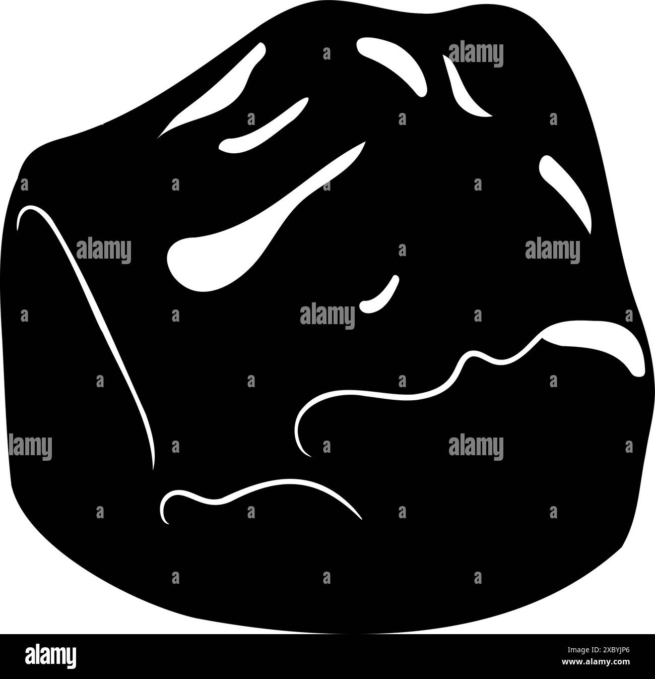 Shape of natural gold nugget. Vector illustration of a gold nugget with ...