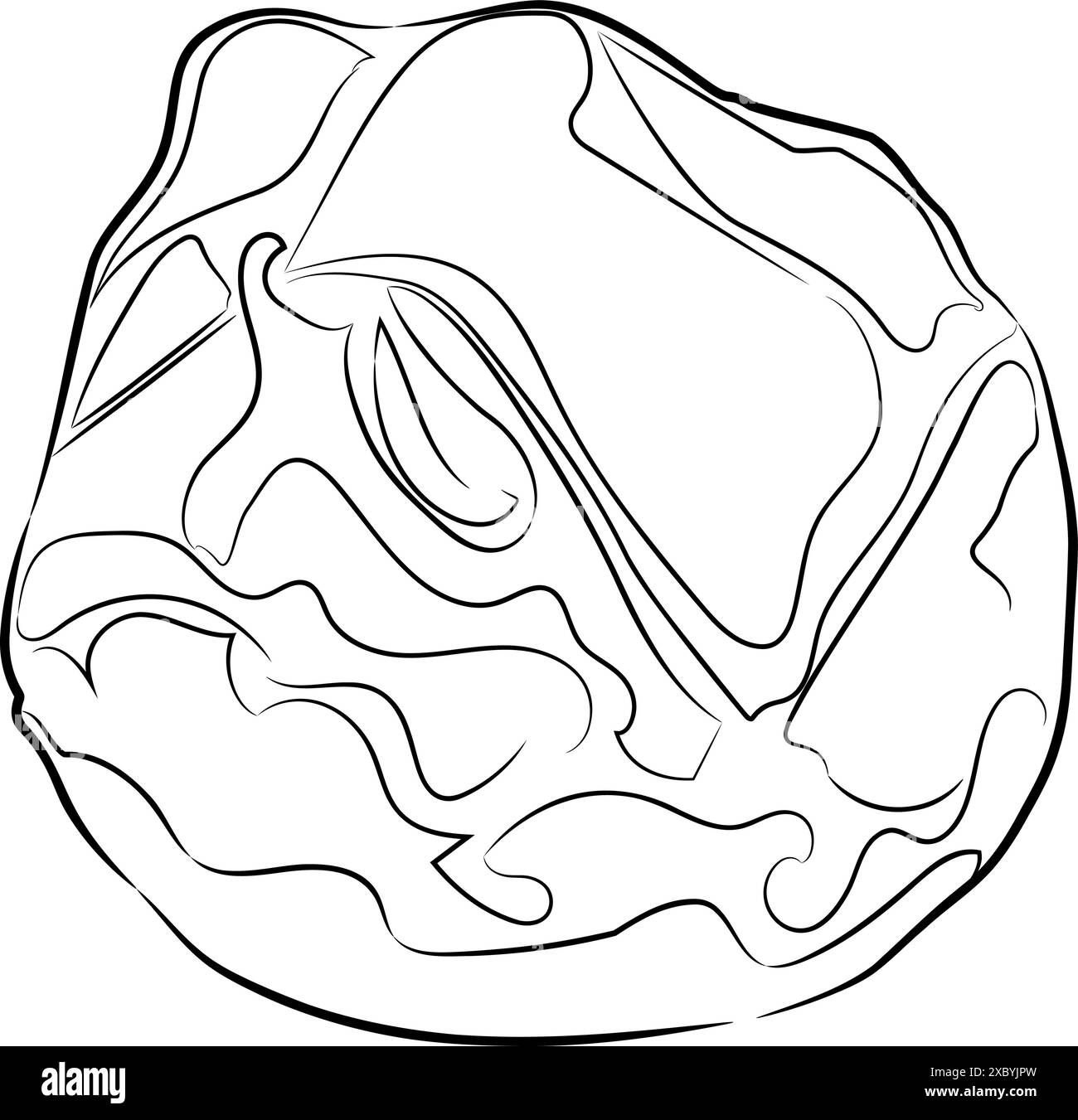 Line art of natural gold nugget. Vector illustration of a gold nugget ...