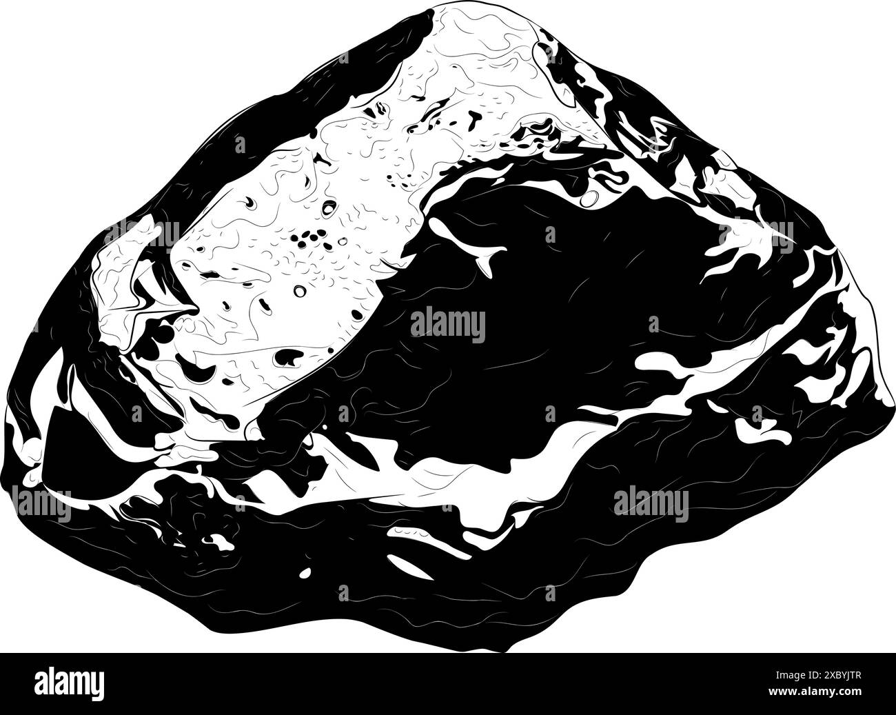 Shape of natural gold nugget. Vector illustration of a gold nugget with ...