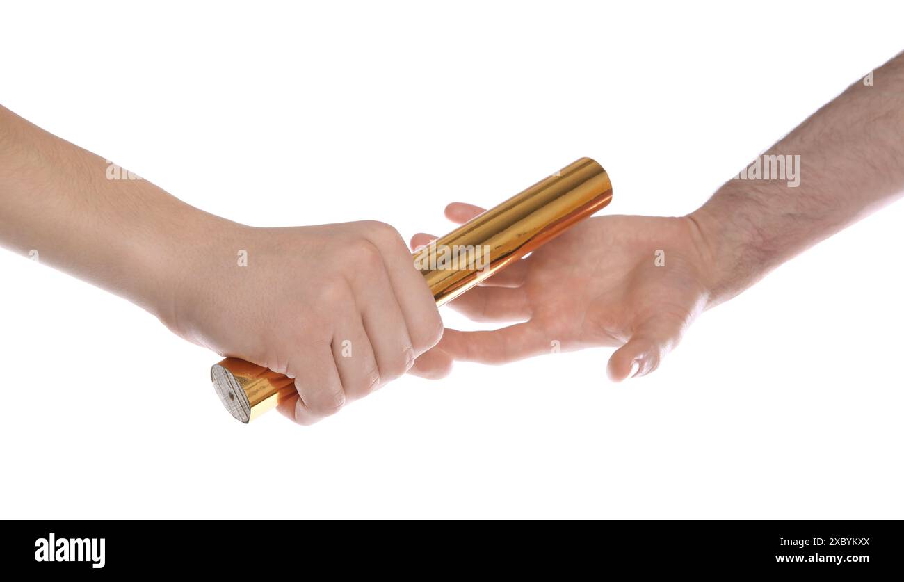 Relay race exchange baton Cut Out Stock Images & Pictures - Alamy